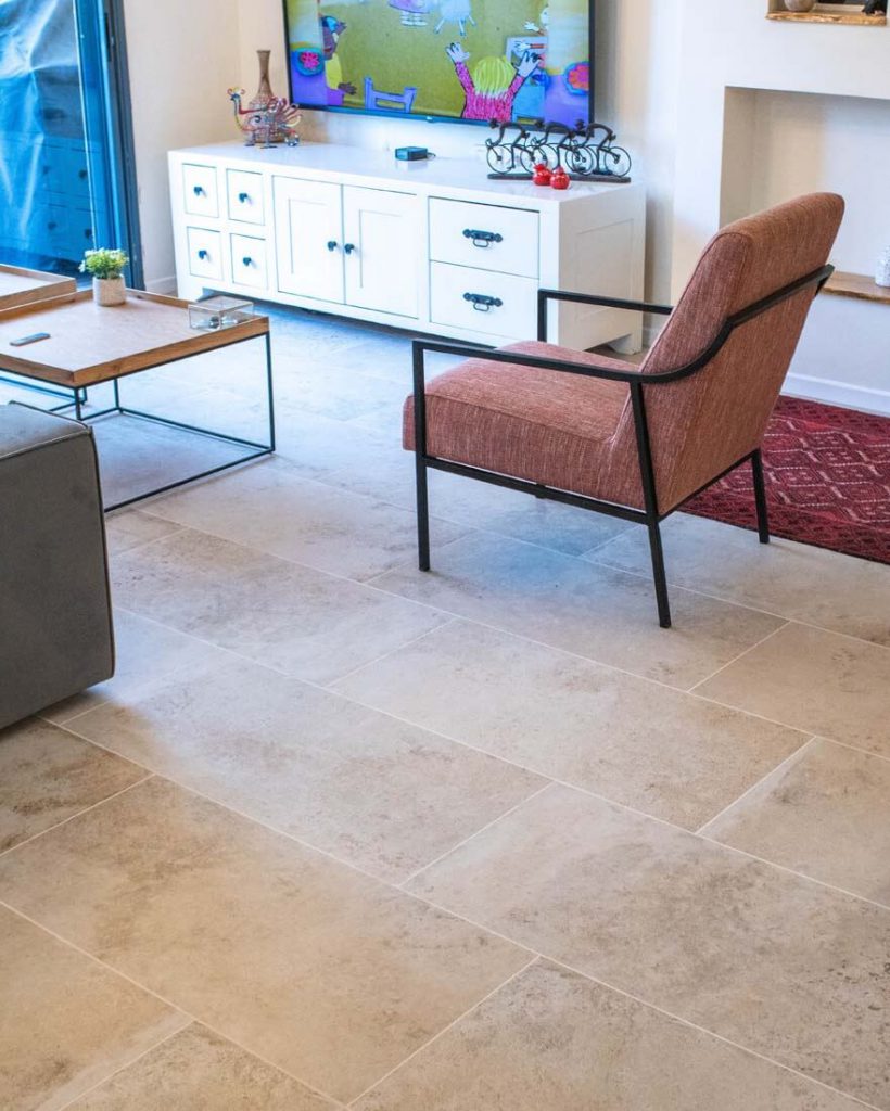 ריצוף פורצלן דמוי אבן - Limestone ivory 45/90 -R10 | ענבל | ריצוף מצויר